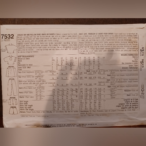 Simplicity | Shirts & Tops | Vintage Simplicity 7532 Sewing Pattern ...